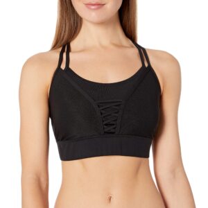 tyr womens solid quinn top bra, black, small