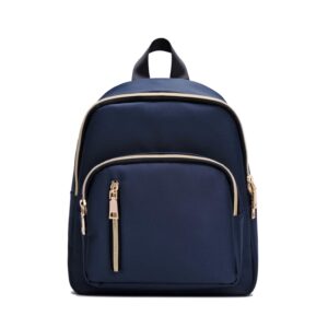 YANAIER Women Mini Backpack Purse Water resistant Nylon Fashion College Bag Casual Daypack Navy