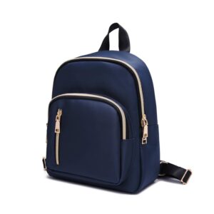 YANAIER Women Mini Backpack Purse Water resistant Nylon Fashion College Bag Casual Daypack Navy