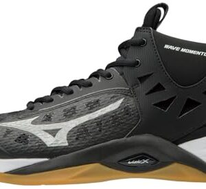 Mizuno Men's Wave Momentum Mid Volleyball Shoe, blacksilver, 16 D US