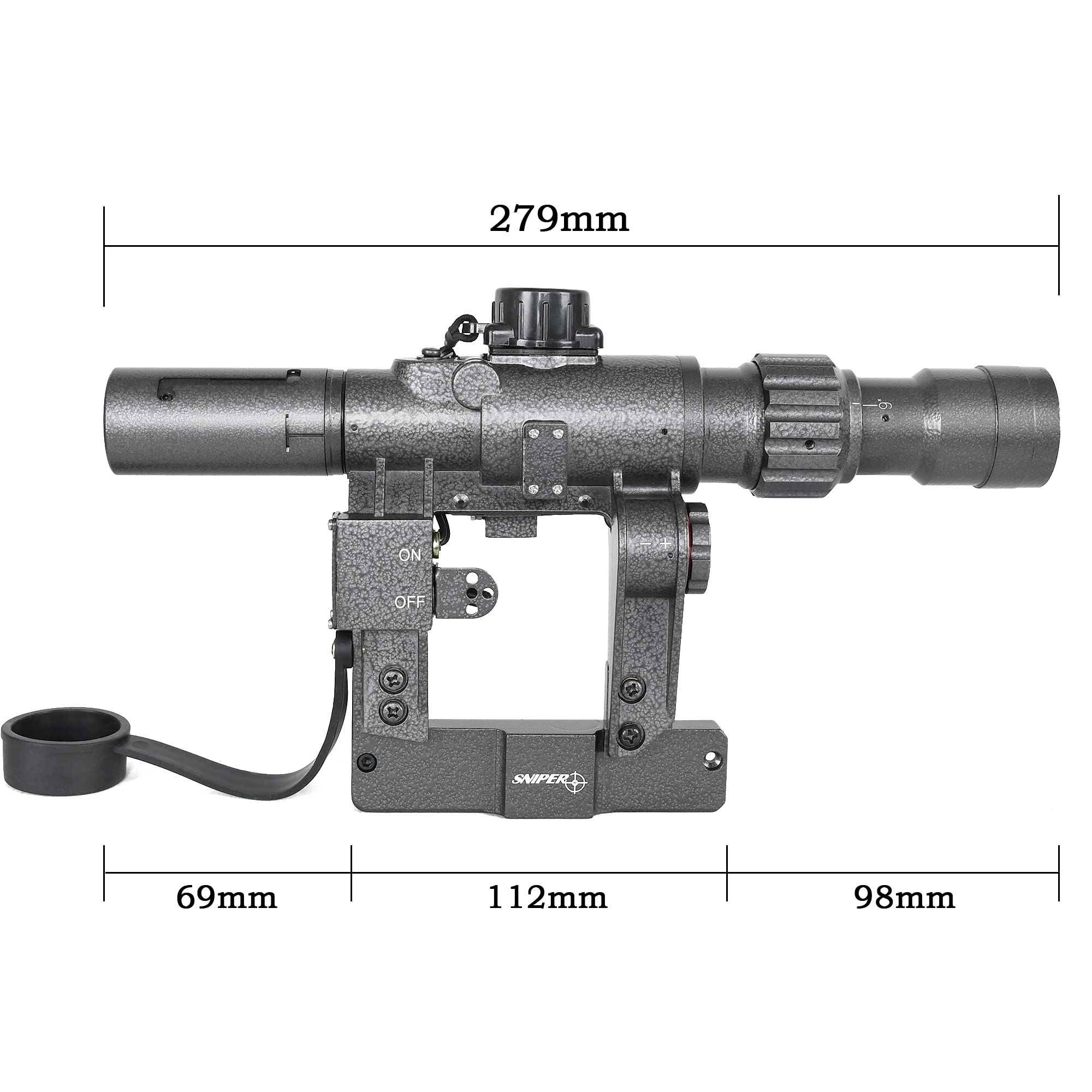 SVD Dragunov Scope POSP Rifle Scope w/Side Rail Mount (3-9x24mm FFP Scope)