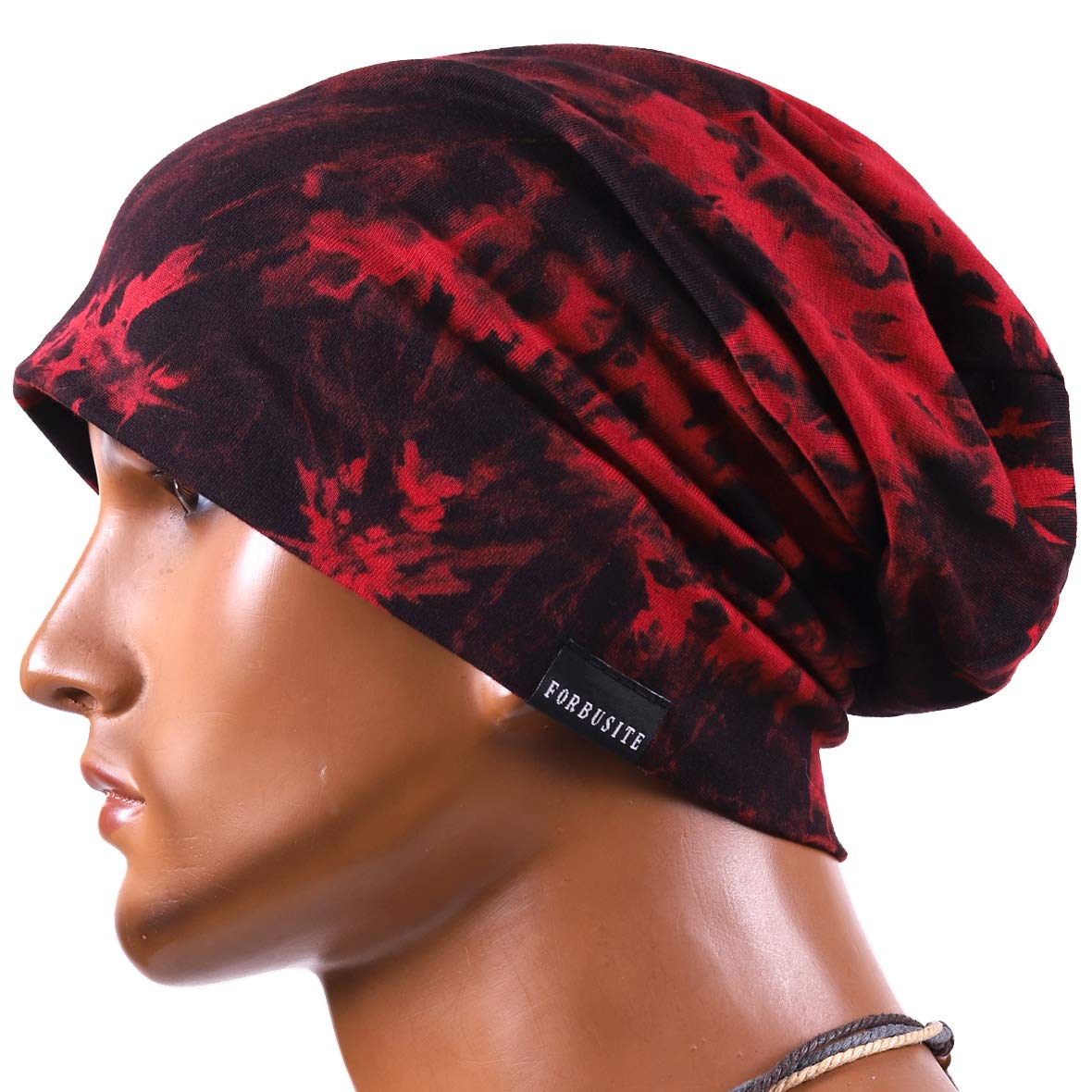 Mens Slouch Hollow Beanie Summer Skullcap B090 (B-Wine, Thin Cool)