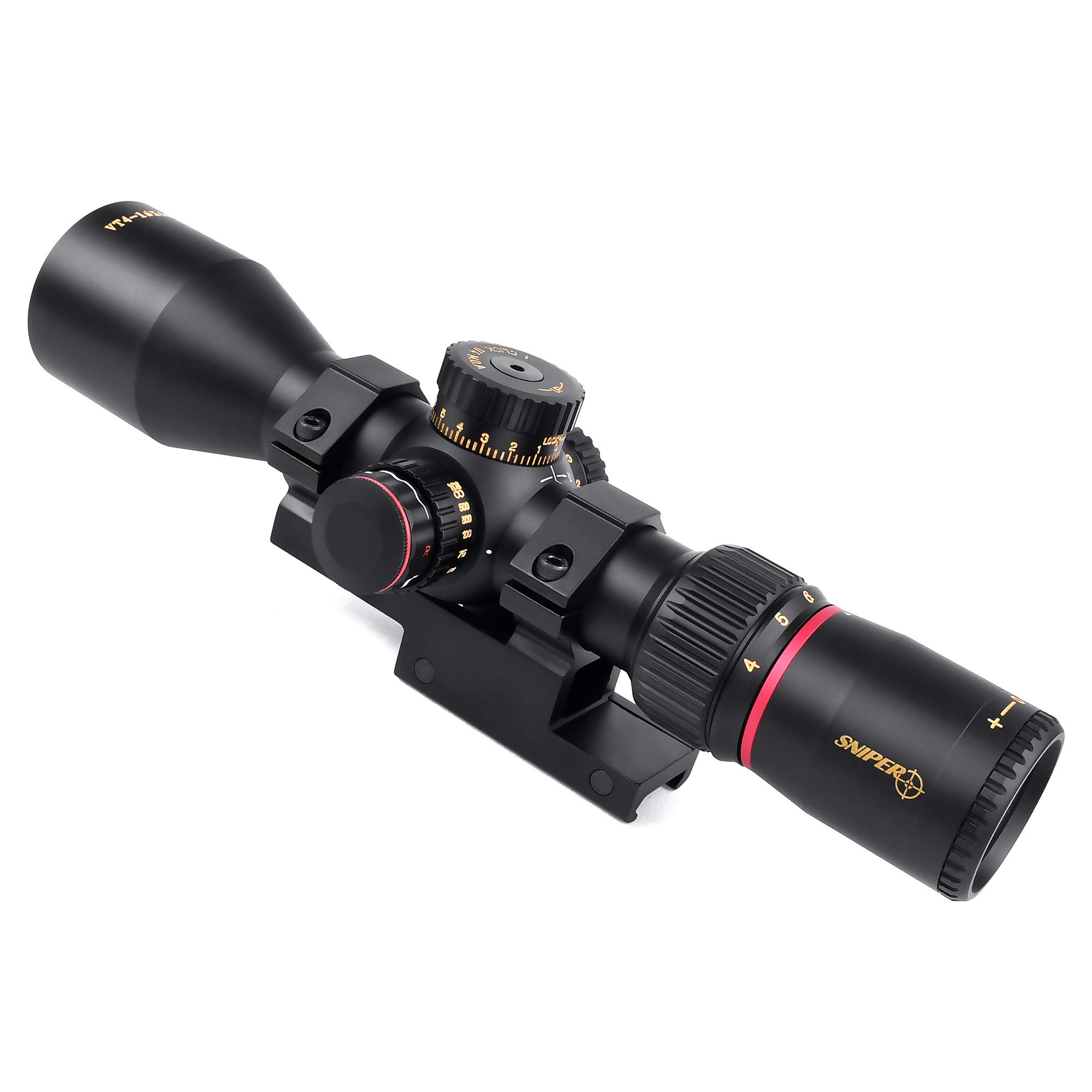 SNIPER VT4-16X44FFP First Focal Plane Hunting Rifle Scope Red, Green Illuminated Mil Dot Reticle/Fully Multi-Coated Lens/Wind and Elevation Adjust