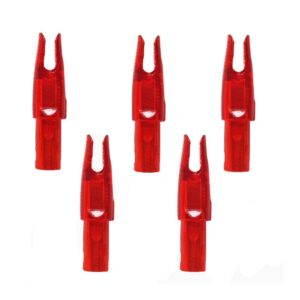 zhan yi arrow nocks 0.246 inch inside diameter inserts 6.20mm 60 pack for archery standard size(0.244" to 0.246") arrows (clear red)