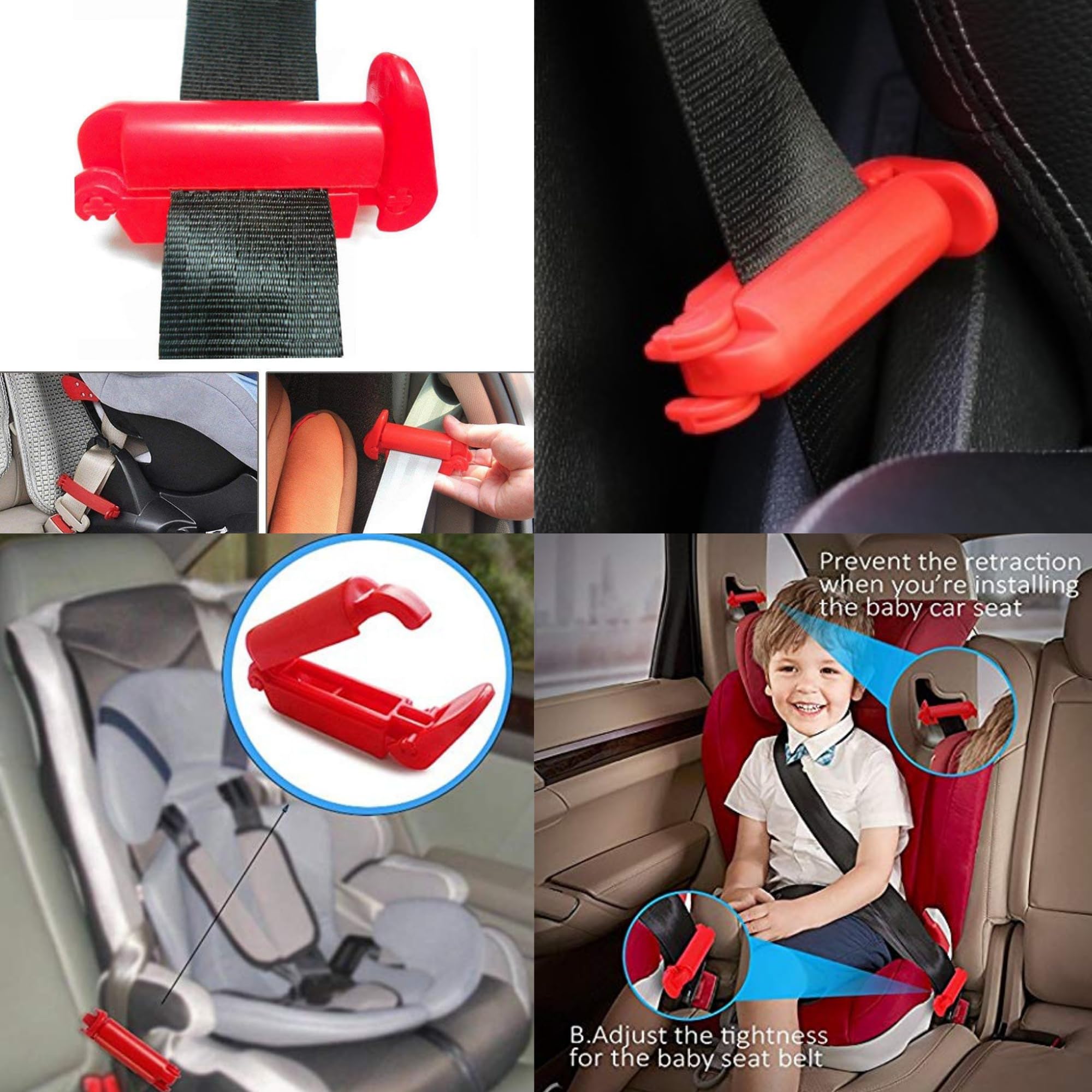 PROENS Car Seat Chest Harness Clip and Car Seat Safety Belt Clip Buckle Universal Replacement for Baby and Kids Trend, Adjustable Guard