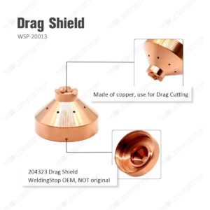 204323 Drag Shield for For Miller Spectrum 625 Cutter ICE-40C Plasma Torch 5-Pack