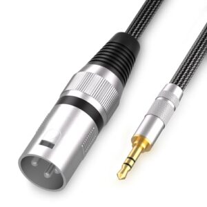 tisino 3.5mm to xlr cable unbalanced mini jack 1/8 inch to xlr male adapter microphone cord- 1.6ft/50cm