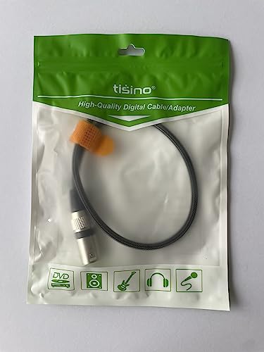 tisino 3.5mm to XLR Cable Unbalanced Mini Jack 1/8 inch to XLR Male Adapter Microphone Cord- 1.6ft/50cm