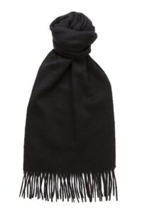 glen isla 100% cashmere scarf plain black - made in scotland