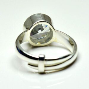 Gemsonclick Cubic Zircon 925 Silver Adjustable Ring 5 Carat Chakra Healing December Birthstone Size 5-13