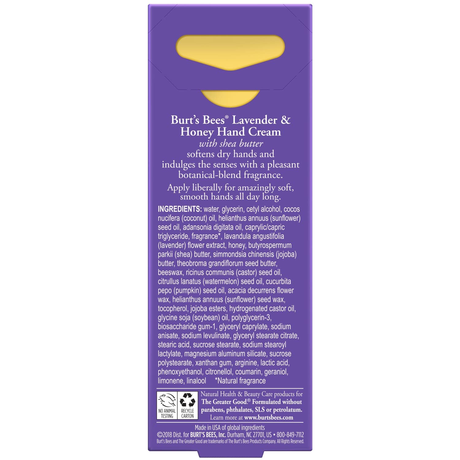 Burt's Bees Lavender and Honey Hand Cream with Shea Butter, 1 Ounce (Pack of 4)