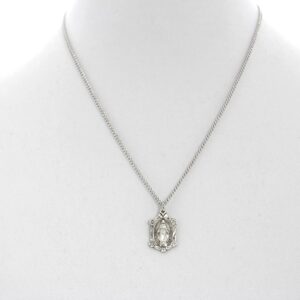 Heartland Store Women's Sterling Silver Miraculous Pendant with Flowers + 18 Inch 1.8mm Sterling Silver Chain & Clasp