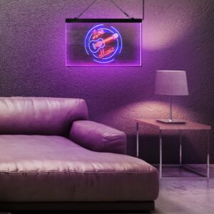 ADVPRO Live Music Guitar Band Room Studio Dual Color LED Neon Sign Red & Blue 16" x 12" st6s43-i2546-rb