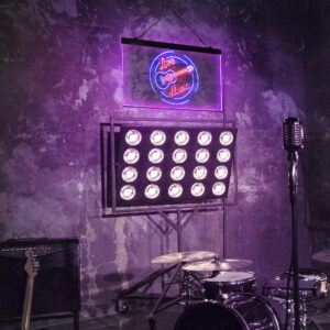 ADVPRO Live Music Guitar Band Room Studio Dual Color LED Neon Sign Red & Blue 16" x 12" st6s43-i2546-rb