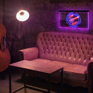 ADVPRO Live Music Guitar Band Room Studio Dual Color LED Neon Sign Red & Blue 16" x 12" st6s43-i2546-rb