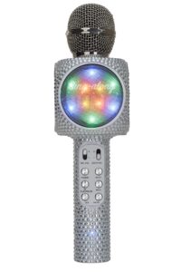 wireless express - sing-along bling bluetooth karaoke microphone and bluetooth stereo speaker all-in-one (silver bling)