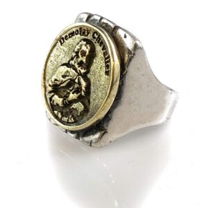 SILVERLAND1 Order of Demolay Brass & Solid Sterling Silver 925 Ring by Ezi Zino (11.5)