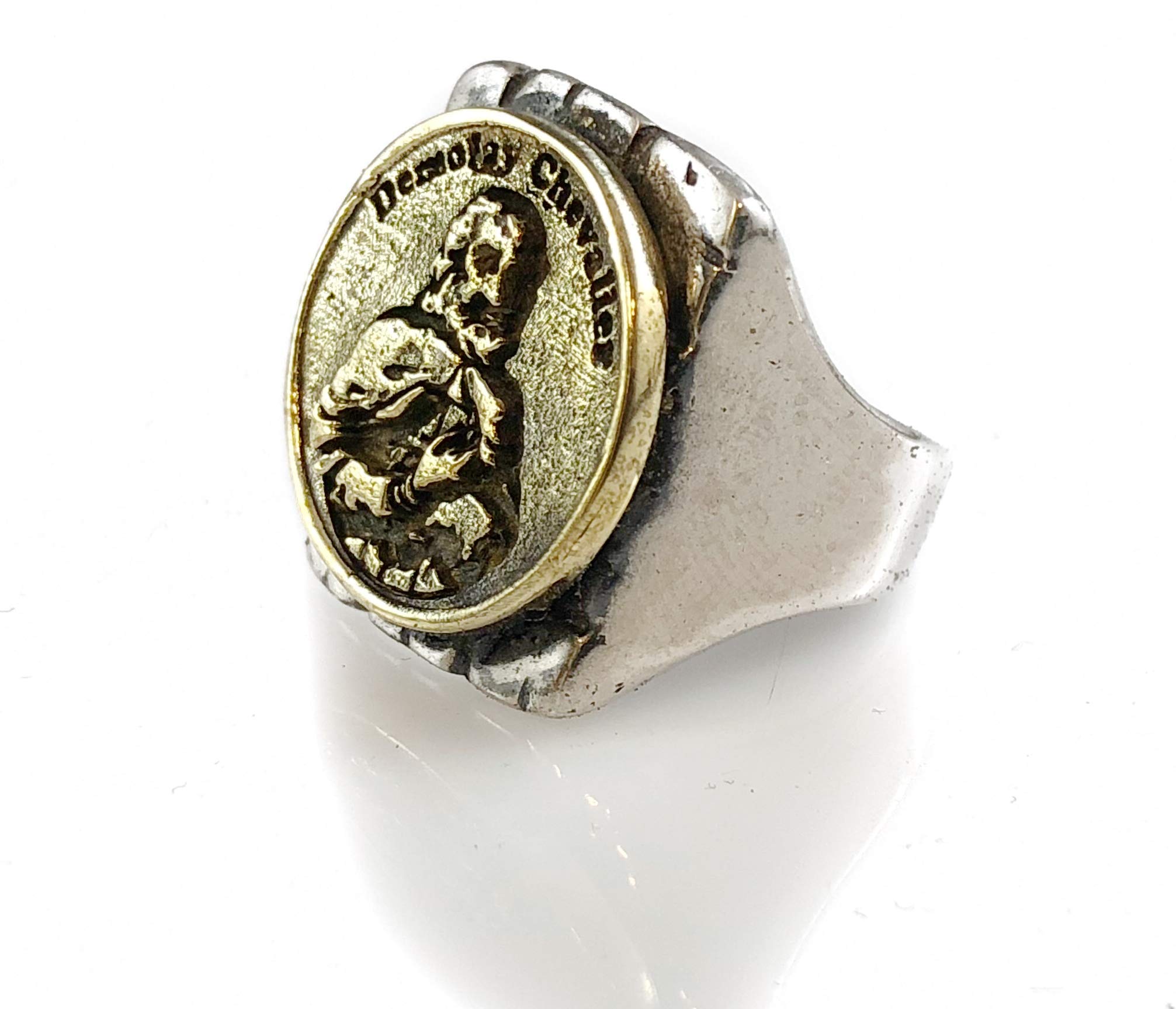 SILVERLAND1 Order of Demolay Brass & Solid Sterling Silver 925 Ring by Ezi Zino (11.5)