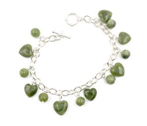 jc walsh irish connemara marble heart bracelet #71404