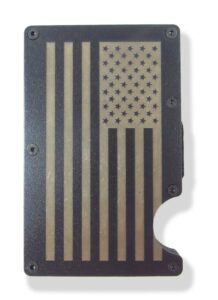 morale tags american flag engraved metal rfid blocking tactical minimalist wallet w/money clip patriotic (american flag)