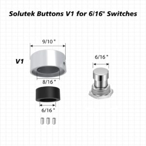 SOLUTEK Footswitch Topper Guitar Pedal Button Caps with 3 Set Screws and Protective Fitting Increasing Accuracy,Comfort for Common Switches diameter of 3/8"| SOLUTEK BUTTONS V1 12Pcs Multi-colors