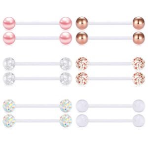 fectas plastic nipple rings tongue piercing retainer barbell 14g for women surgery 12/14/16/18mm