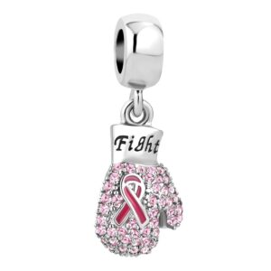 charmsstory fight breast cancer awareness charms pink ribbon dangle beads for bracelets