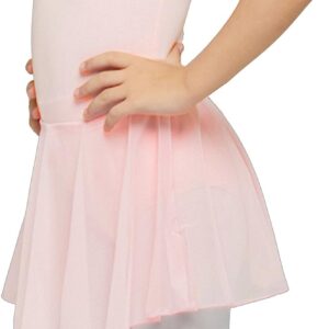 MdnMd Kids Girls Classic Ballet Dance Leotard with Tutu Skirt Dress Costume (Ballet Pink, Age 10-12)