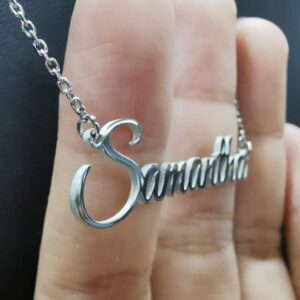 Name Necklace Personalized, Custom Made Nameplate Necklace Dainty Sterling Silver Gift for Mother Girlfriend