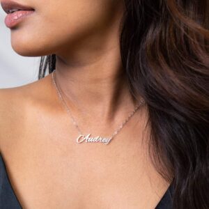 Name Necklace Personalized, Custom Made Nameplate Necklace Dainty Sterling Silver Gift for Mother Girlfriend