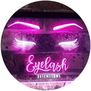 advpro eyelash extension beauty salon indoor decoration dual color led neon sign white & purple 16" x 12" st6s43-i1089-wp