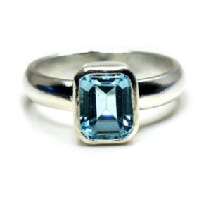 gemsonclick genuine blue topaz silver ring 5 ct chakra healing december stone size 5,6,7,8,9,10,11,12,13