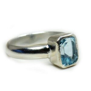 Gemsonclick Genuine Blue Topaz Silver Ring 5 Ct Chakra Healing December Stone Size 5,6,7,8,9,10,11,12,13