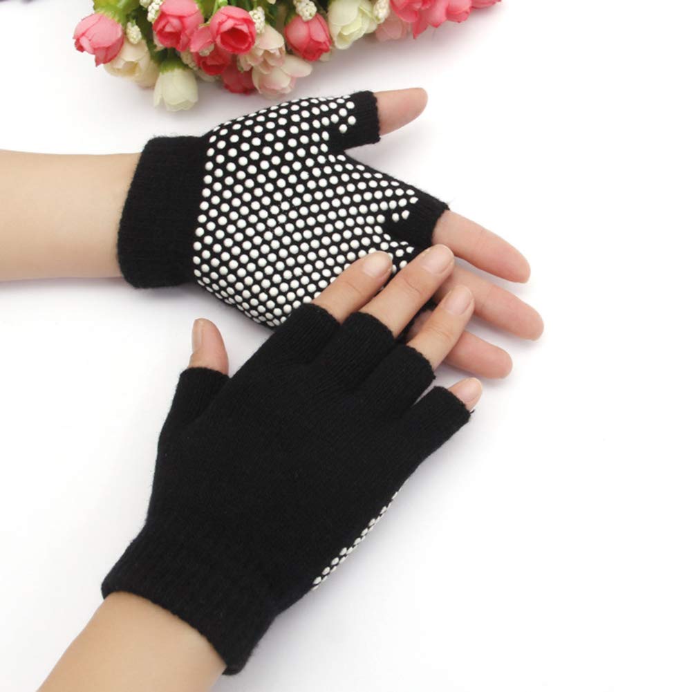 ITODA Yoga Pilates Gloves Cotton Fitness Workout Padded Pilates Yoga Accessories Paws Gloves Non Slip Barre Ballet Bikram Exercise Sport Gloves for Women and Men