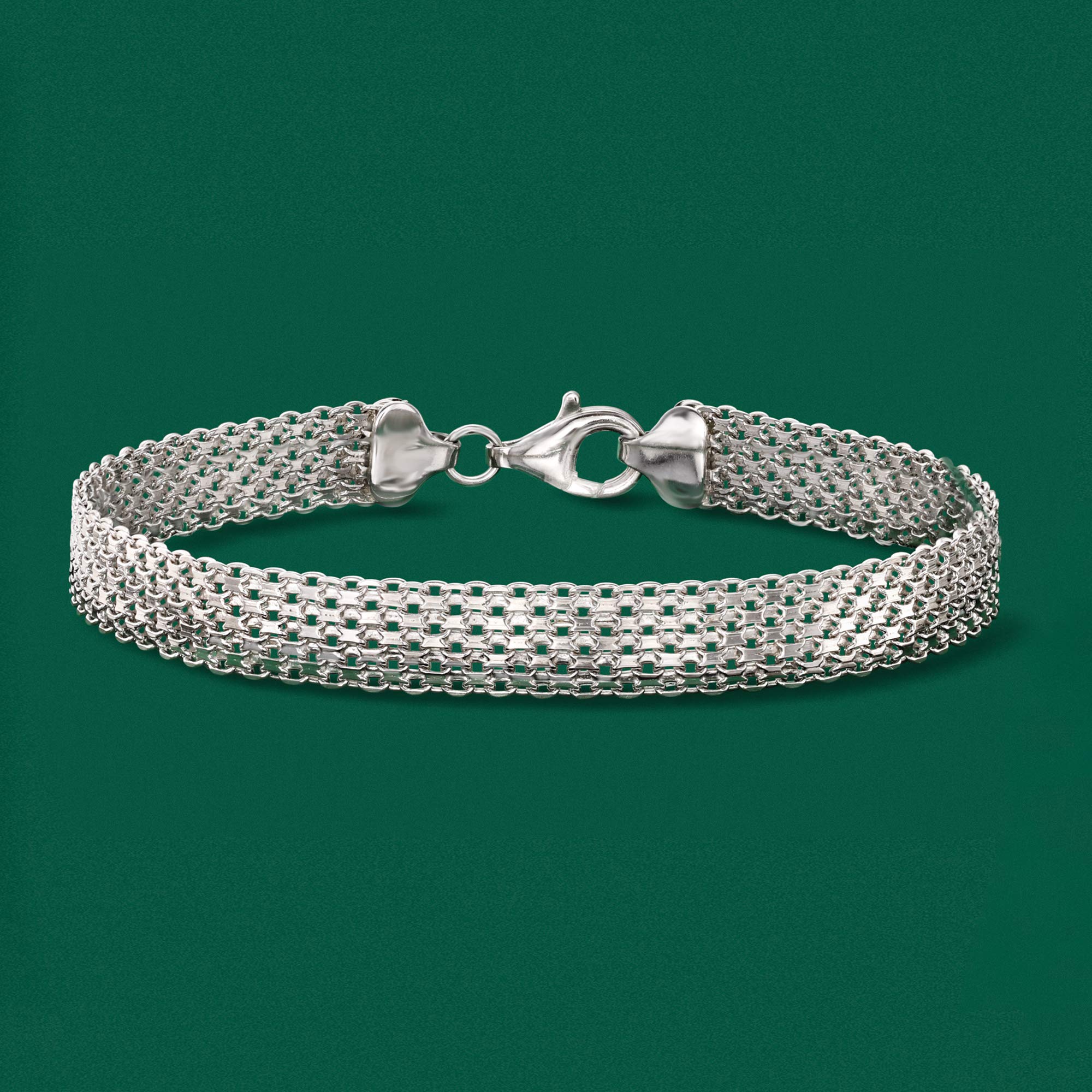 Ross-Simons Sterling Silver Bismark-Link Bracelet. 8 inches