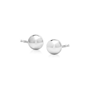 ross-simons 14kt white gold ball stud earrings