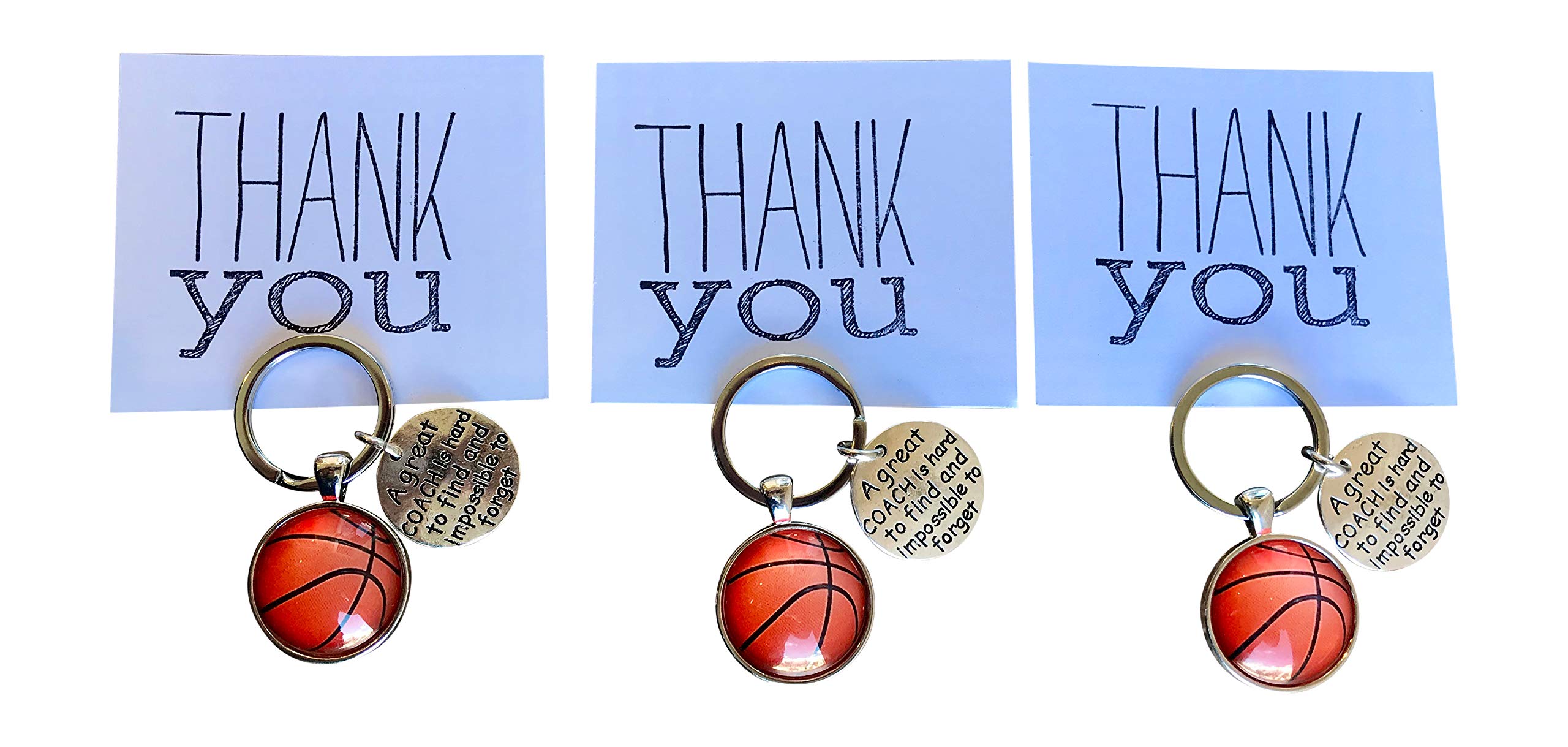 Harper Olivia PACK OF 3 Basketball Coach Appreciation KeyChain with Gift Packaging for your Coach gifts for Basketball coach multipack team gift! Great for multiple coaches for basketball player