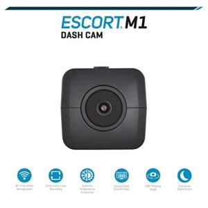 Escort M1 Dash Camera - 1080p Full HD Video Dash Cam, Loop Recording, G-Sensor, 16GB Micro SD Card Included, iPhone and Android Compatible