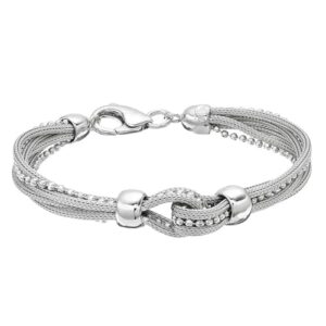 max + stone 925 sterling silver bracelet for women | 7.5 inches silver mesh bracelet