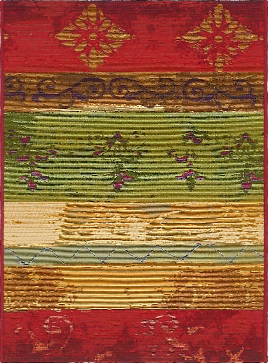 Unique Loom Outdoor Modern Collection Area Rug - Traditional (2' 2" x 3' 1" Rectangle, Multi/ Gold)