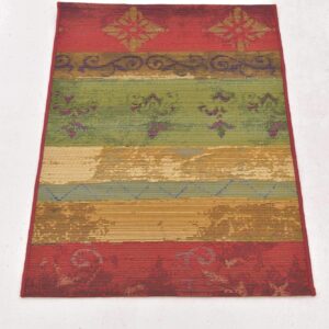 Unique Loom Outdoor Modern Collection Area Rug - Traditional (2' 2" x 3' 1" Rectangle, Multi/ Gold)