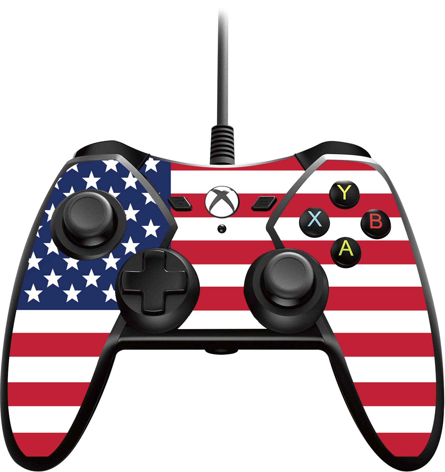 USA Wired Controller with American Flag Skin Compatible with Xbox One