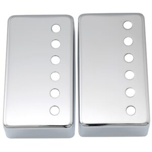 Musiclily 50mm/52mm Guitar Humbucker Pickup Covers Neck Bridge Humbucker Pickup Covers Set for Epiphone Les Paul Electric Guitar, Chrome (Set of 2)