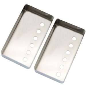 Musiclily 50mm/52mm Guitar Humbucker Pickup Covers Neck Bridge Humbucker Pickup Covers Set for Epiphone Les Paul Electric Guitar, Chrome (Set of 2)