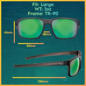 Flying Fisherman Lifestyle Design Polarized Square Rip Current Brown Amber-Green Mirror, One Size