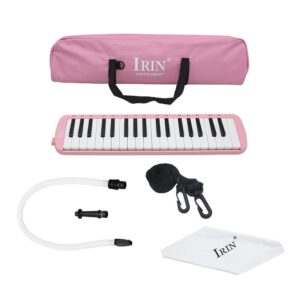 32 Key Melodica Instrument with Mouthpiece Air Piano Keyboard (Pink)