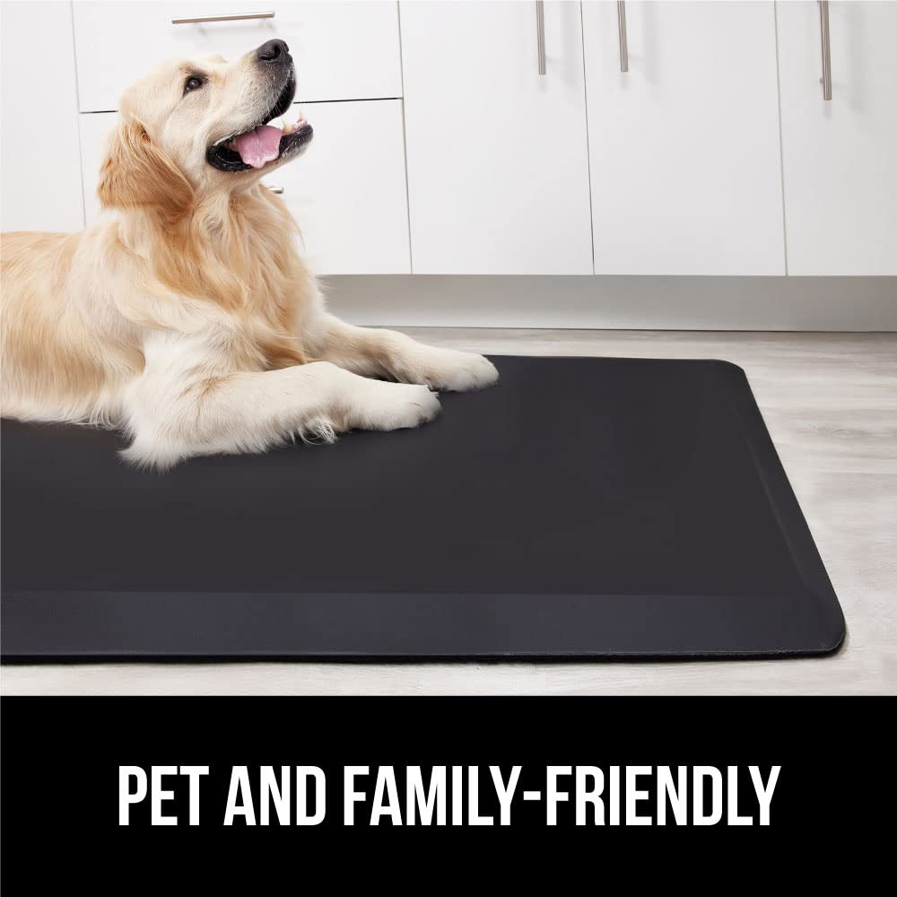 Gorilla Grip Anti Fatigue Cushioned Kitchen Floor Mats, Thick Ergonomic Standing Office Desk Mat, Waterproof Scratch Resistant Pebbled Topside, Supportive Comfort Padded Foam Rugs, 60x20, Black