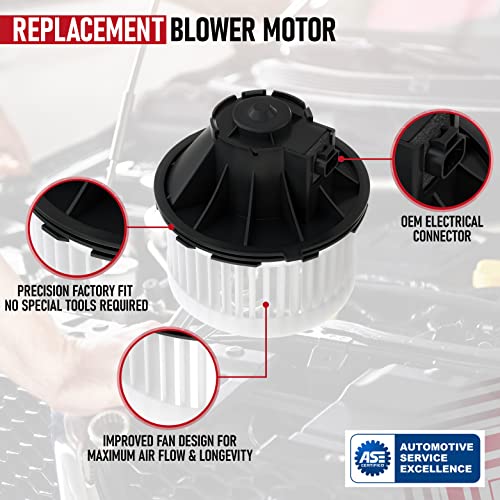 AC Heater Blower Motor HVAC - Compatible with Chevy, GMC, Cadillac Vehicles - Avalanche, Silverado 1500, Tahoe, Suburban, Sierra 2500, Yukon XL, Escalade - Replaces 35143, 1581647, 15-81647, 89019321