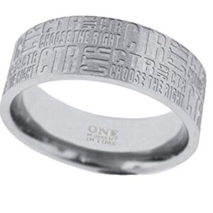 one moment in time j133 sizes 7.5 tabloid stainless steel ring mormon lds ctr