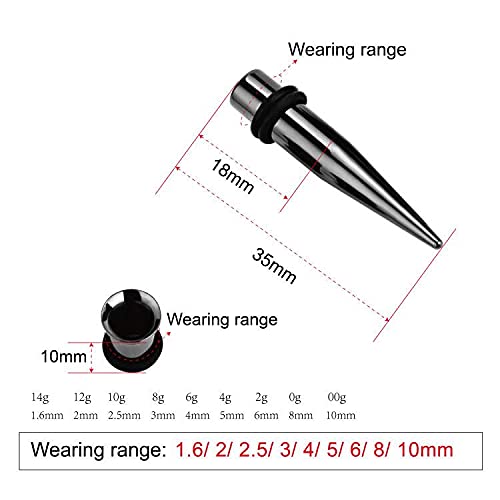 TBOSEN 36 PCS Back Ear Tapers Stretching Kit Stainless Steel Gauges Plugs Tools Set Eyelet 14g-00g